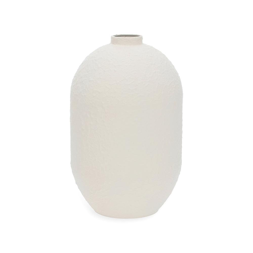 Vaso em Metal Rustico Branco Mart 38cm | MadeiraMadeira