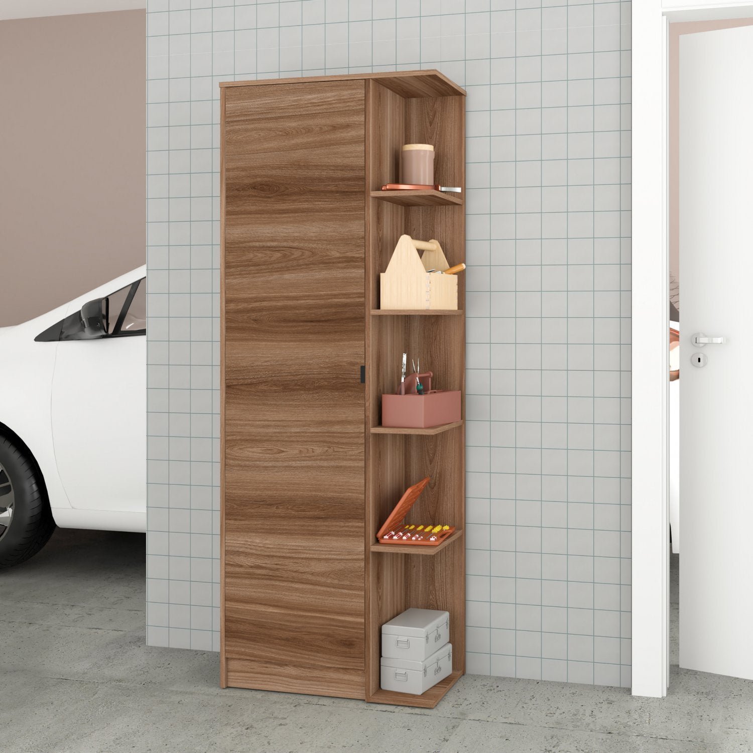 Armário Multiuso 1 Porta 4 Prateleiras BRV Móveis | MadeiraMadeira