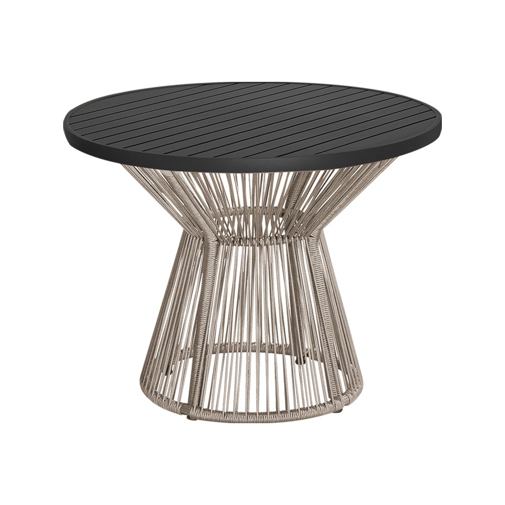 Mesa para Área Externa com Tampo Aluminio Preto 160cm Corda Nautica ...