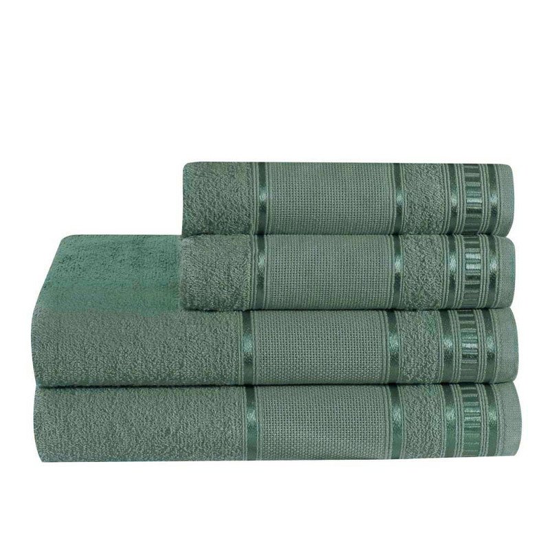 Toalhas de Banho Verde Premium Kit com 4 Peças em Algodão | MadeiraMadeira
