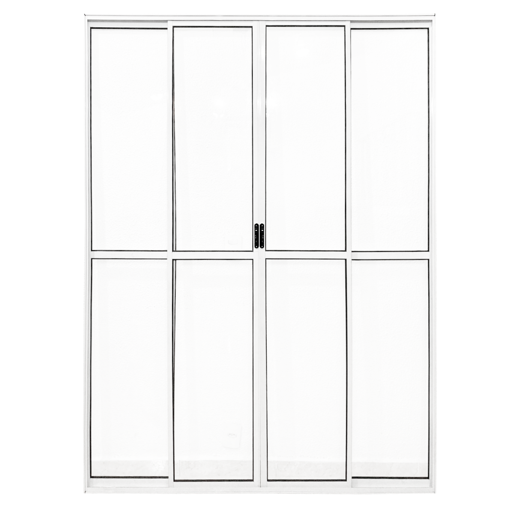 Porta Sacada de Aluminio Branco 4 Folhas com Trinco 2,10x1,50 ...
