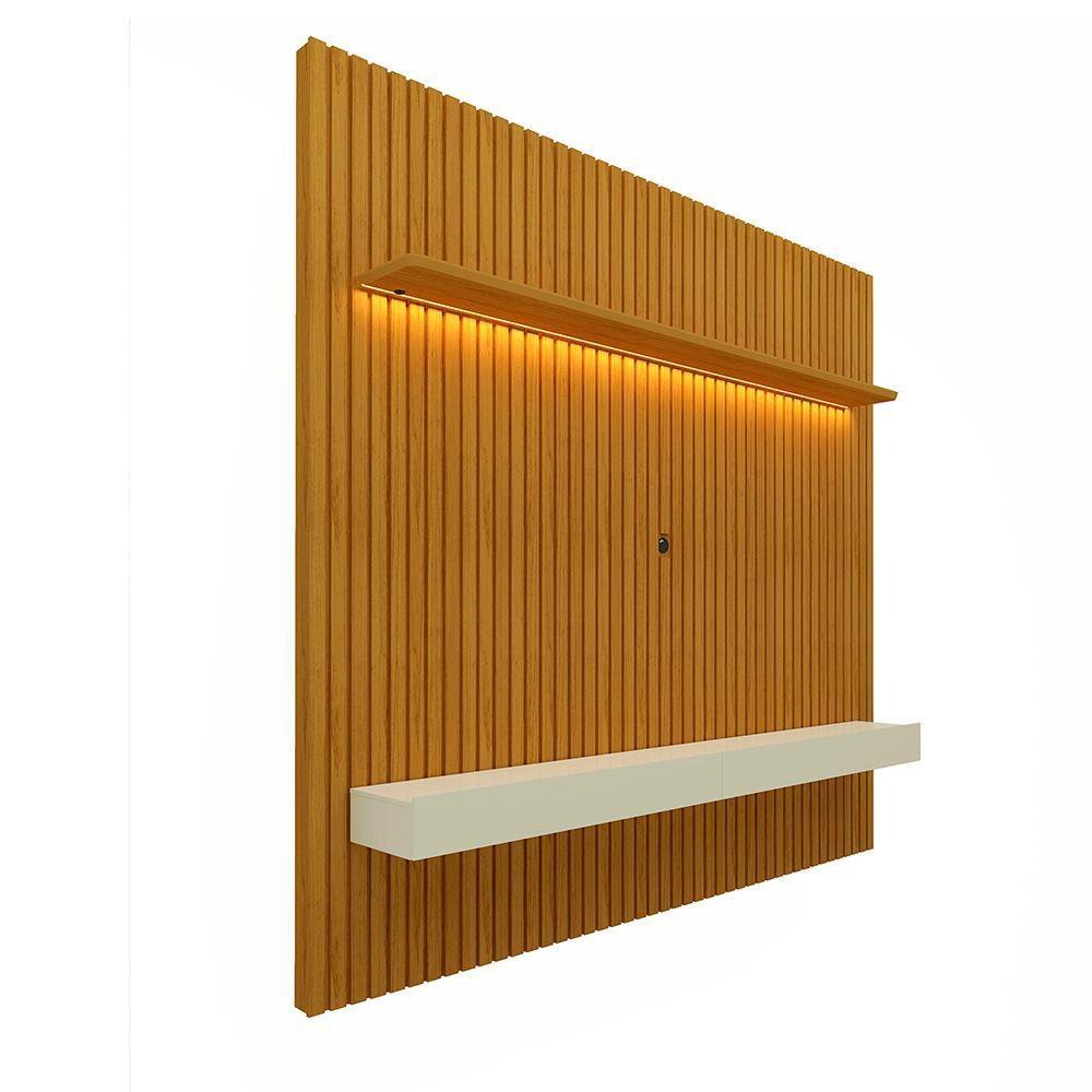 Painel para TV até 75 Polegadas Ripado com Led 184cm Nobre Gelius ...