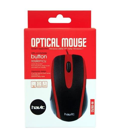 Mouse Havit HV-MS753-R 1000DPI USB Red | MadeiraMadeira