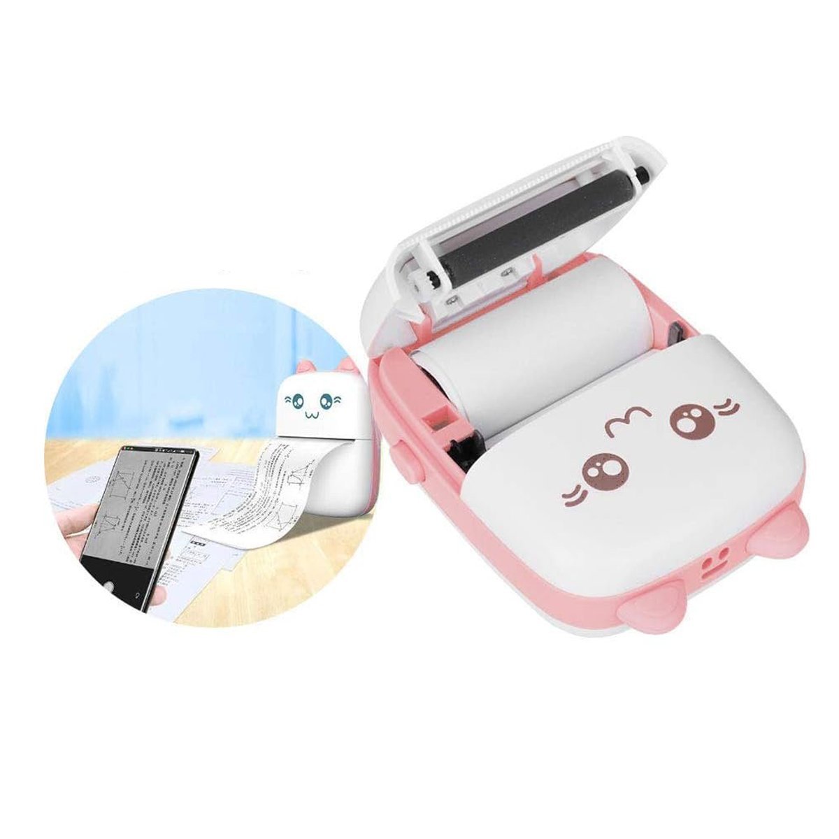 Mini Impressora Termica sem Tinta Bluetooth Usb Bateria Recarregavel ...