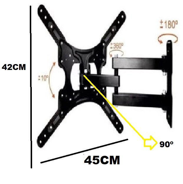 Suporte Para Tv Tri Articulado Bestfer Bfh1599 10 a 55 polegadas ...