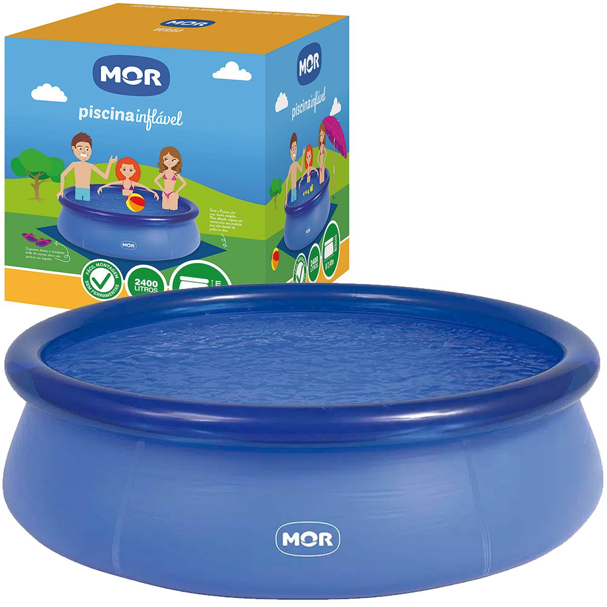 Piscina Inflável Redonda Mor 001053 de 2.4m X 63cm 2400l | MadeiraMadeira