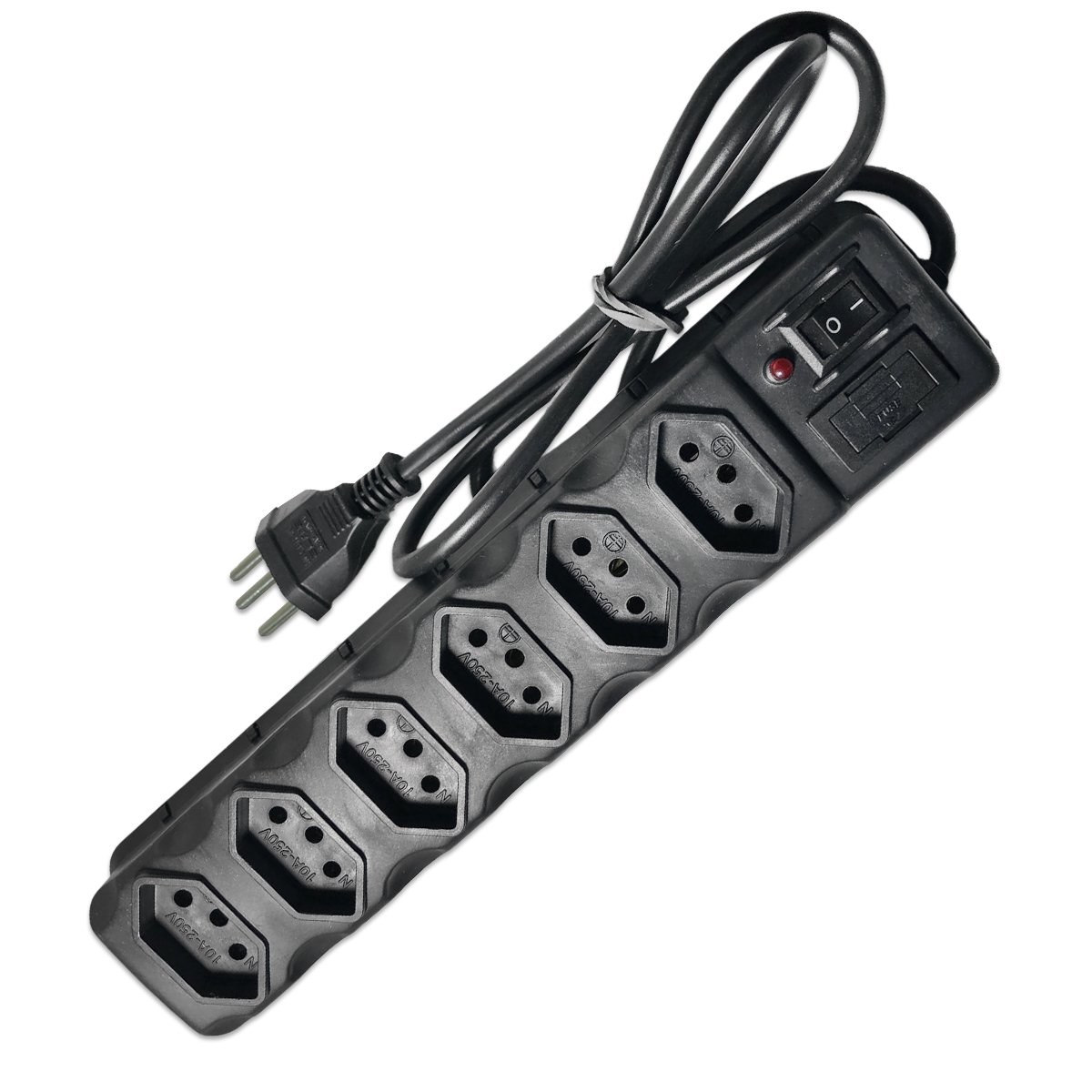 Filtro de Linha Régua Extensão Elétrica 6 Tomadas Universal Bivolt | MadeiraMadeira