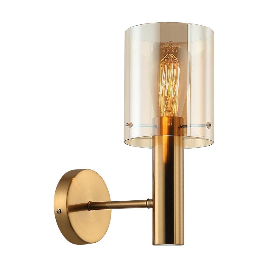 Arandela Bronze e Âmbar Metal e Vidro AR1727 | MadeiraMadeira