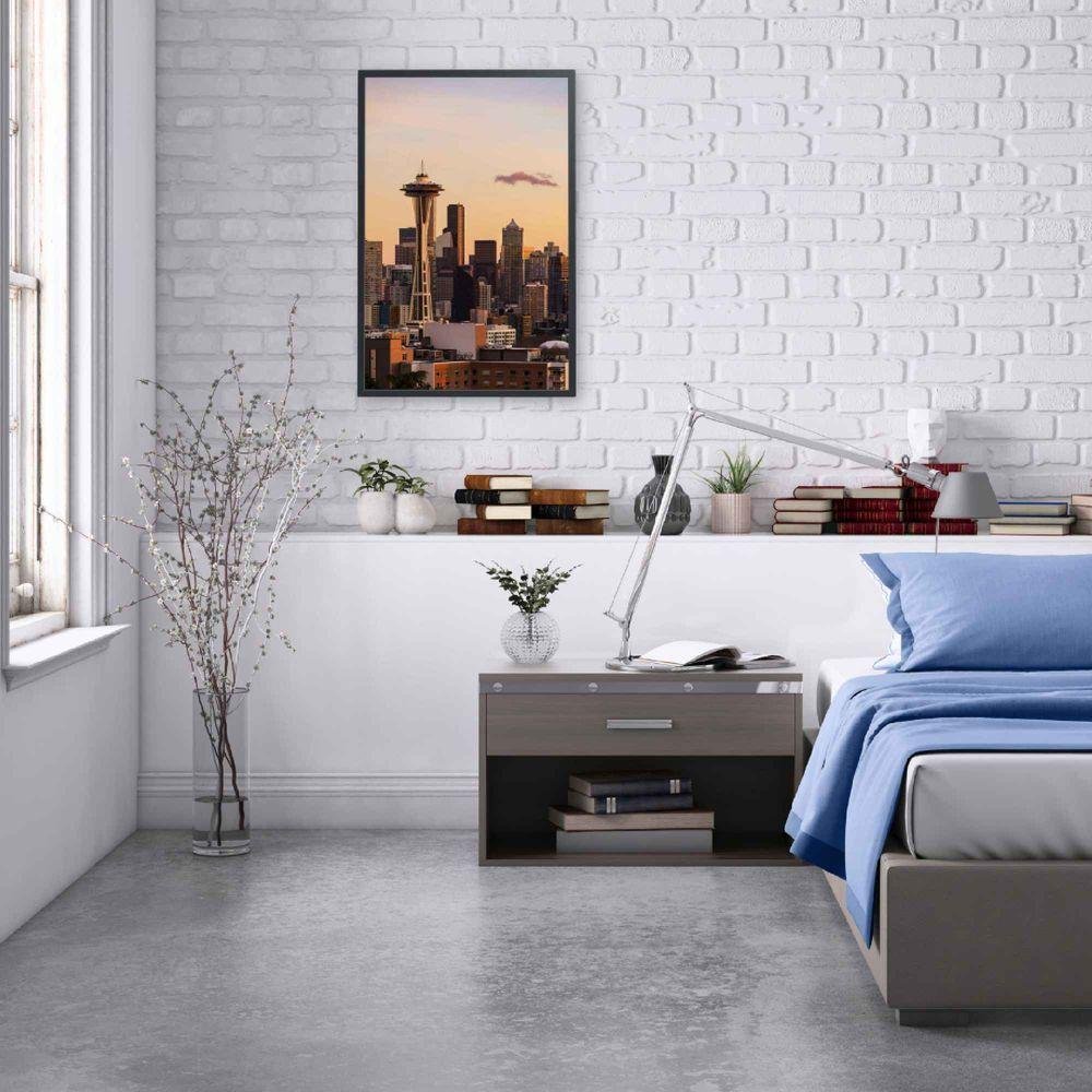 Quadro Seattle Skyline 60x40 Cm Vidro Impresso | MadeiraMadeira