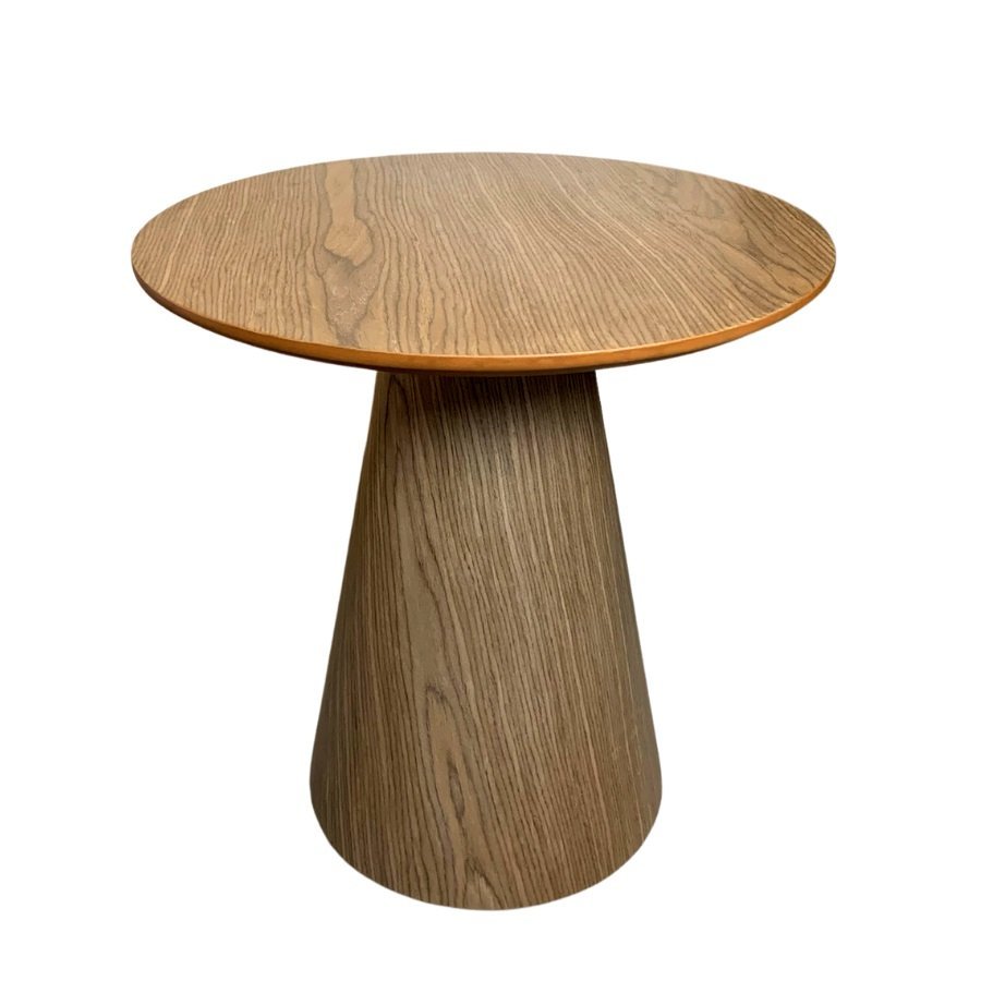 Mesa Cone Lateral em Lamina Natural Nogueira Tampo 41 cm - Marrom | MadeiraMadeira