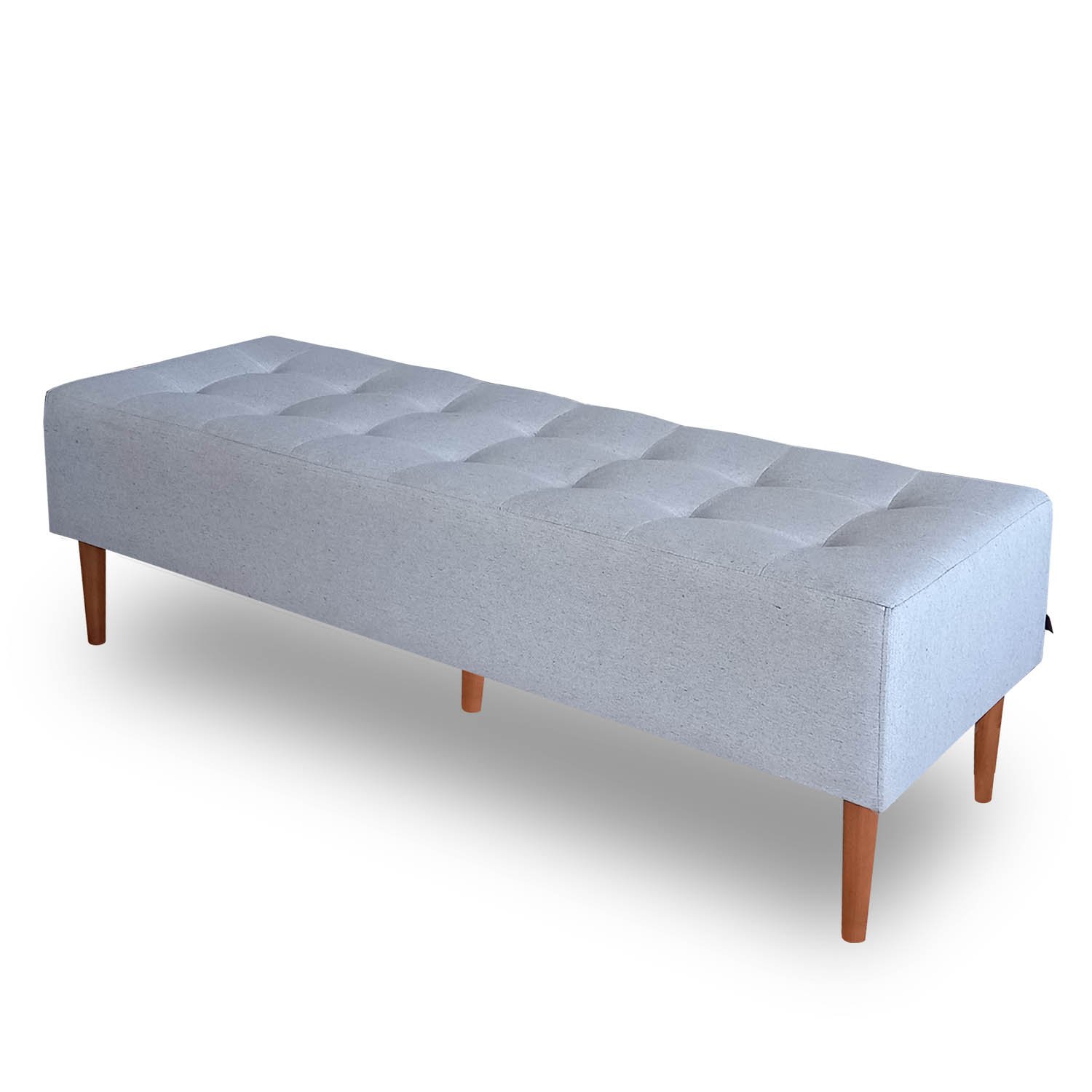 Puff Recamier Calçadeira Queen 160cm Pé Madeira Duque - Linho Prime ...