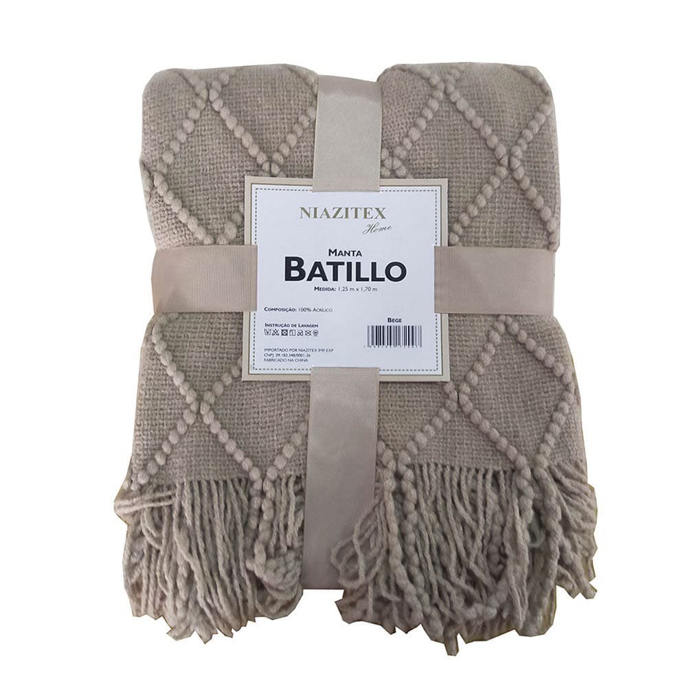 Manta Batillo Bege - 1,25m x 1,50m Niazitex | MadeiraMadeira