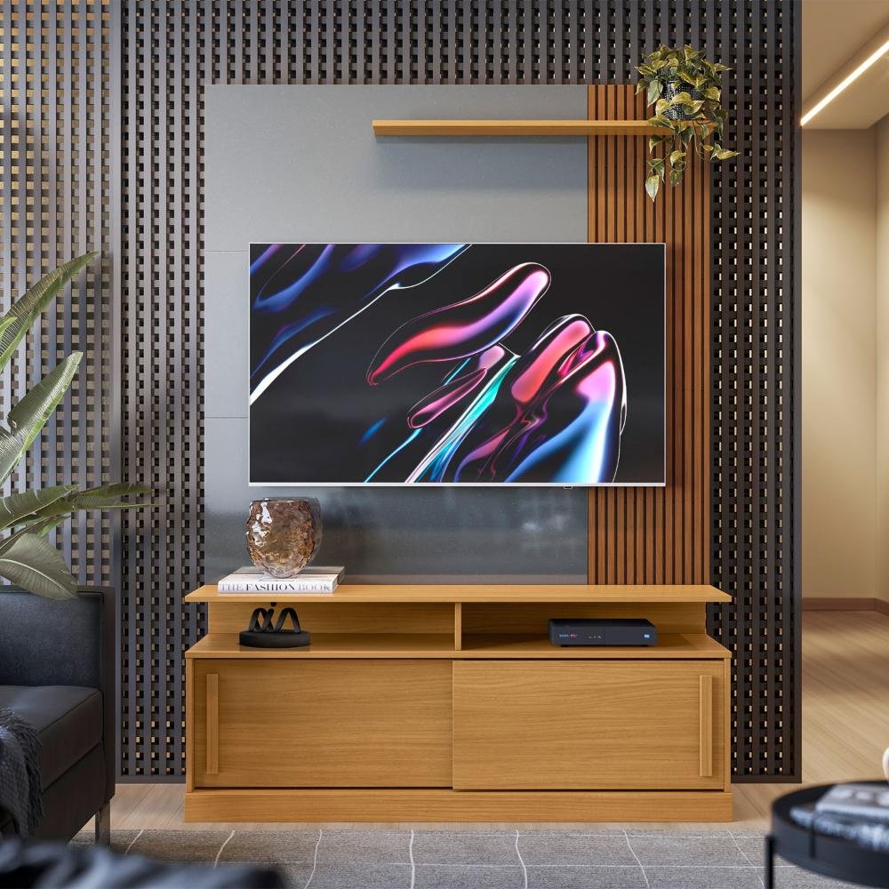 Home para Tv 60 Polegadas Marrom e Cinza Perolizado Chicago Lukaliam ...