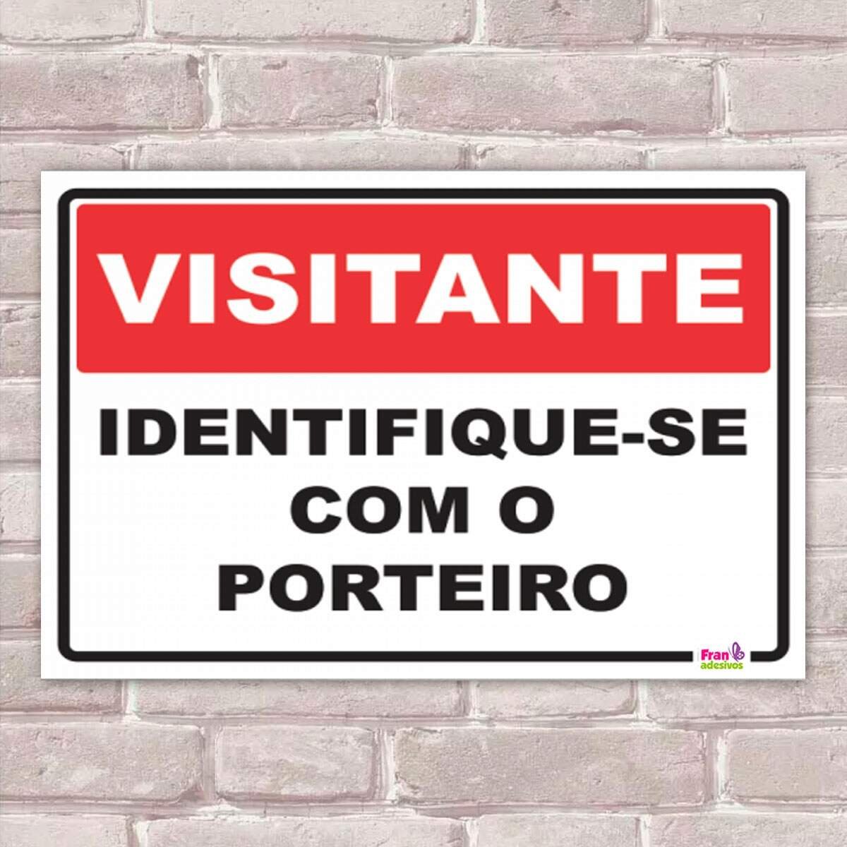 Placa Decorativa Sinalização Visitante-30X45Cm | MadeiraMadeira