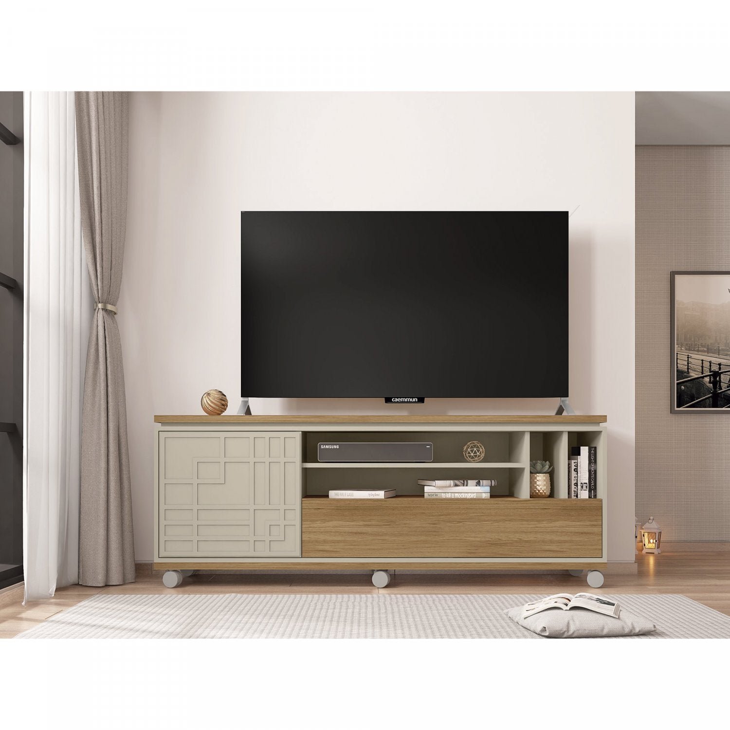 Rack para TV até 65 Polegadas 4 Nichos Form Caemmun | MadeiraMadeira