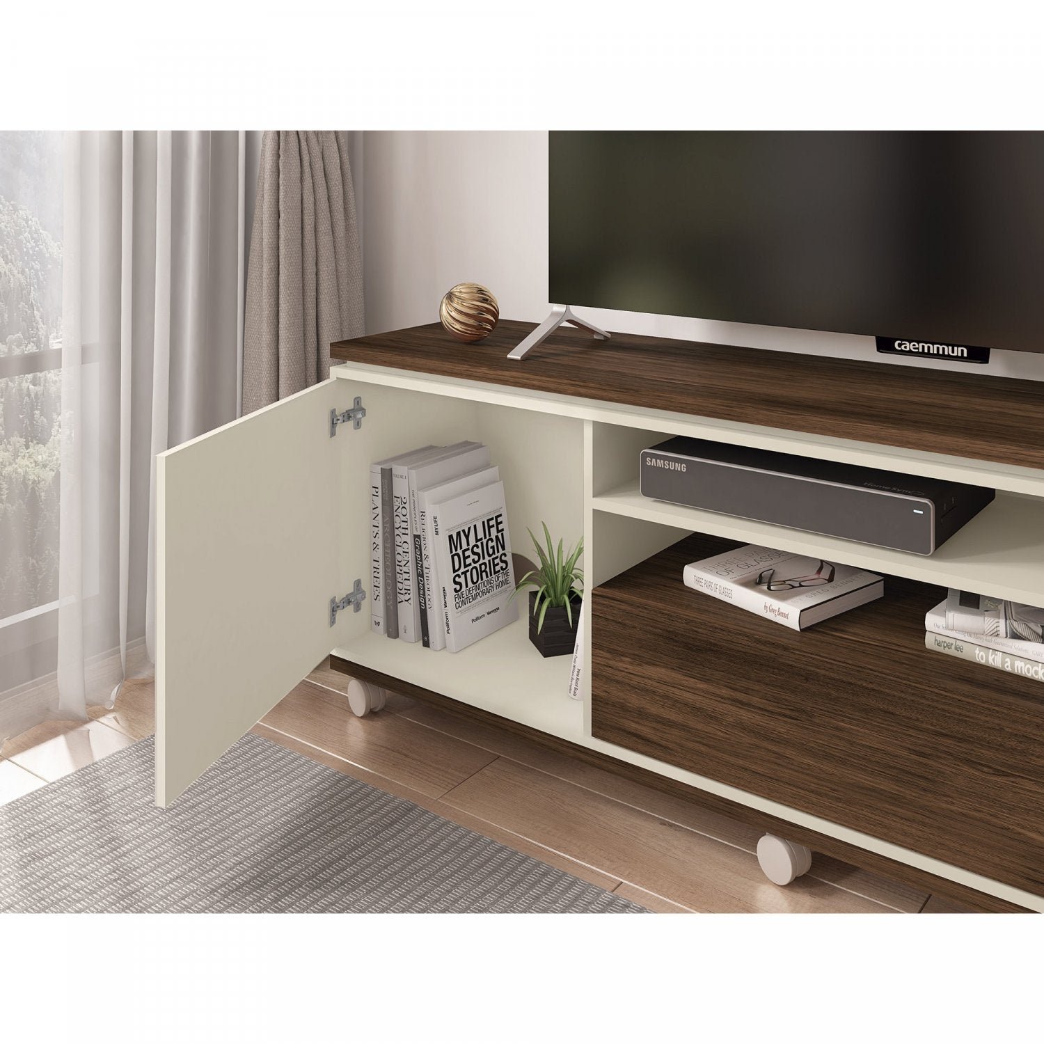 Rack para TV até 65 Polegadas 4 Nichos Form Caemmun | MadeiraMadeira