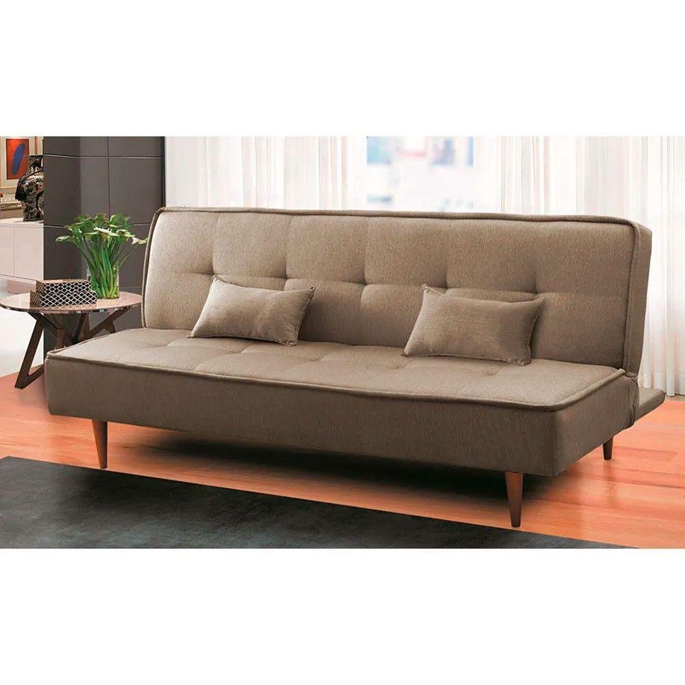 Sofá Cama Silver Linho Capuccino 1,92 - Vs Decor Capuccino | MadeiraMadeira