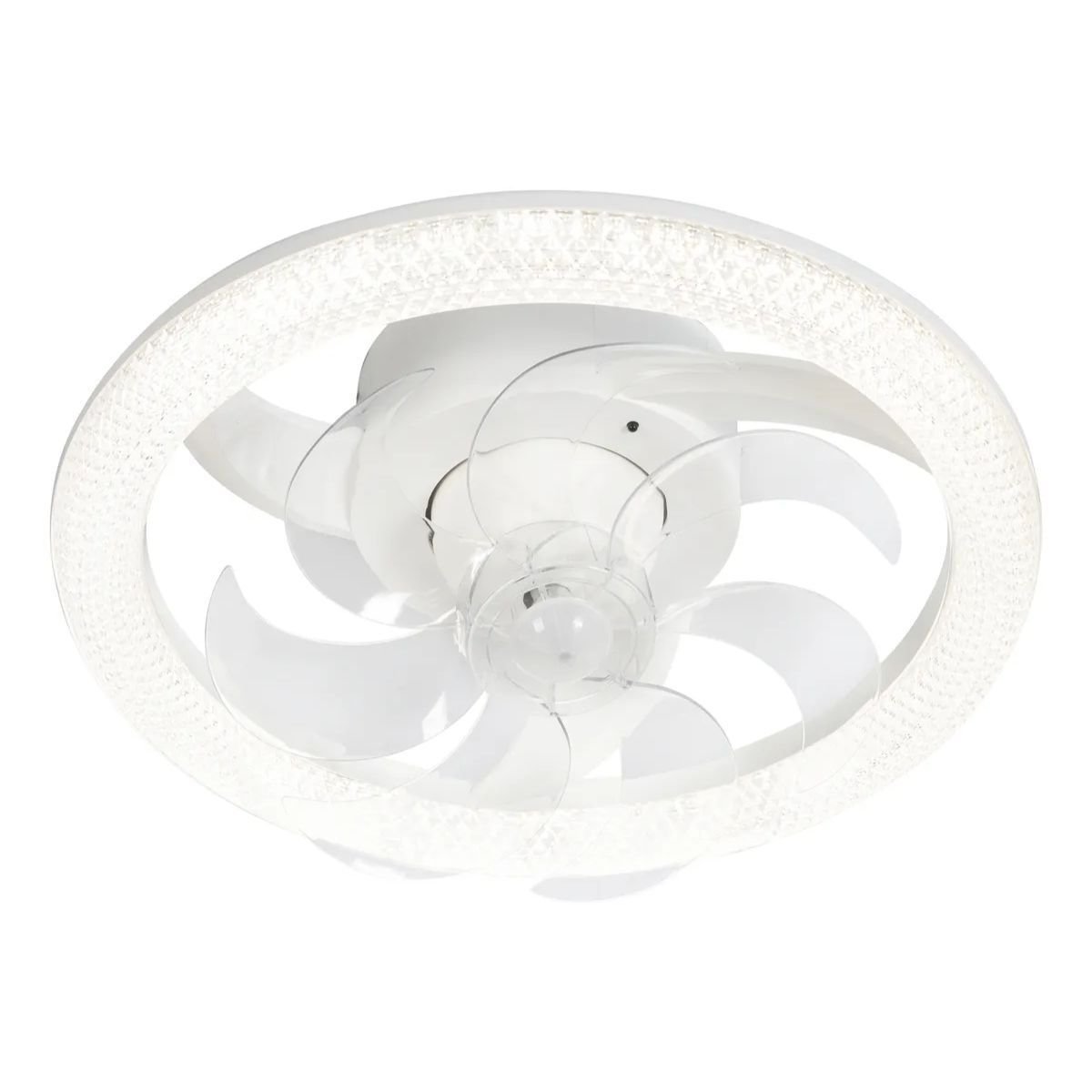 Pendente Ventilador de Teto Amon com Cristal Led 3 Cores Bivolt ...
