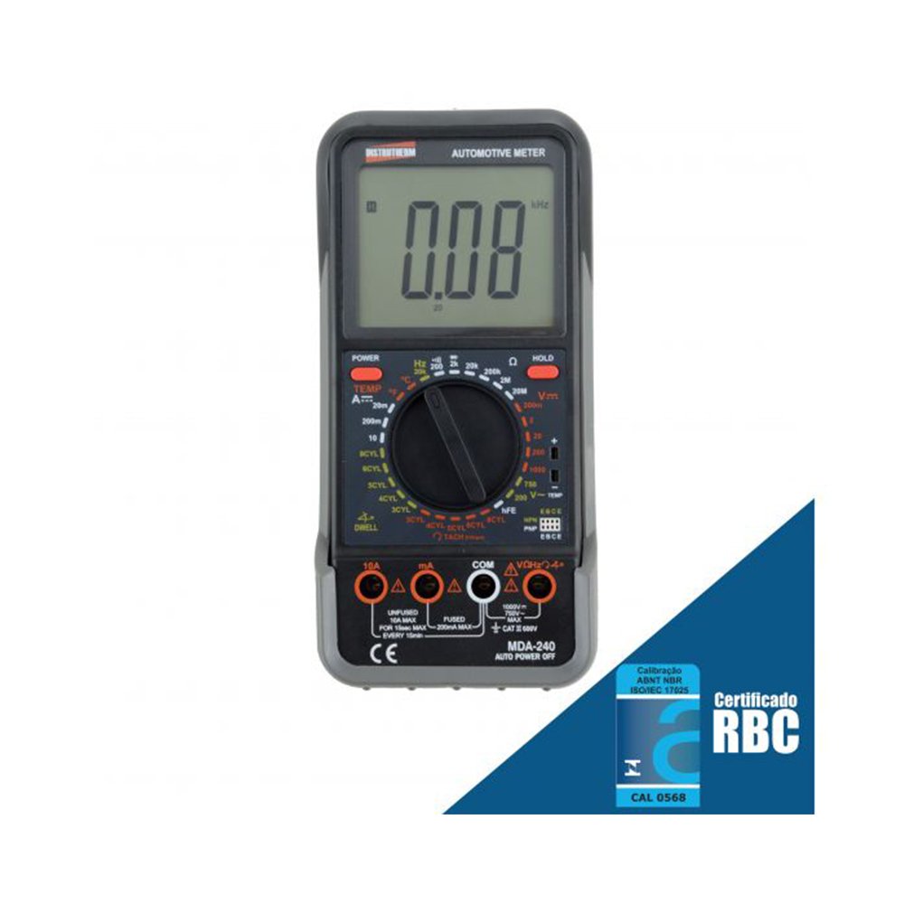 Multímetro Digital Automotivo Com Garra Indutiva Cat Ii 600v Portátil ...