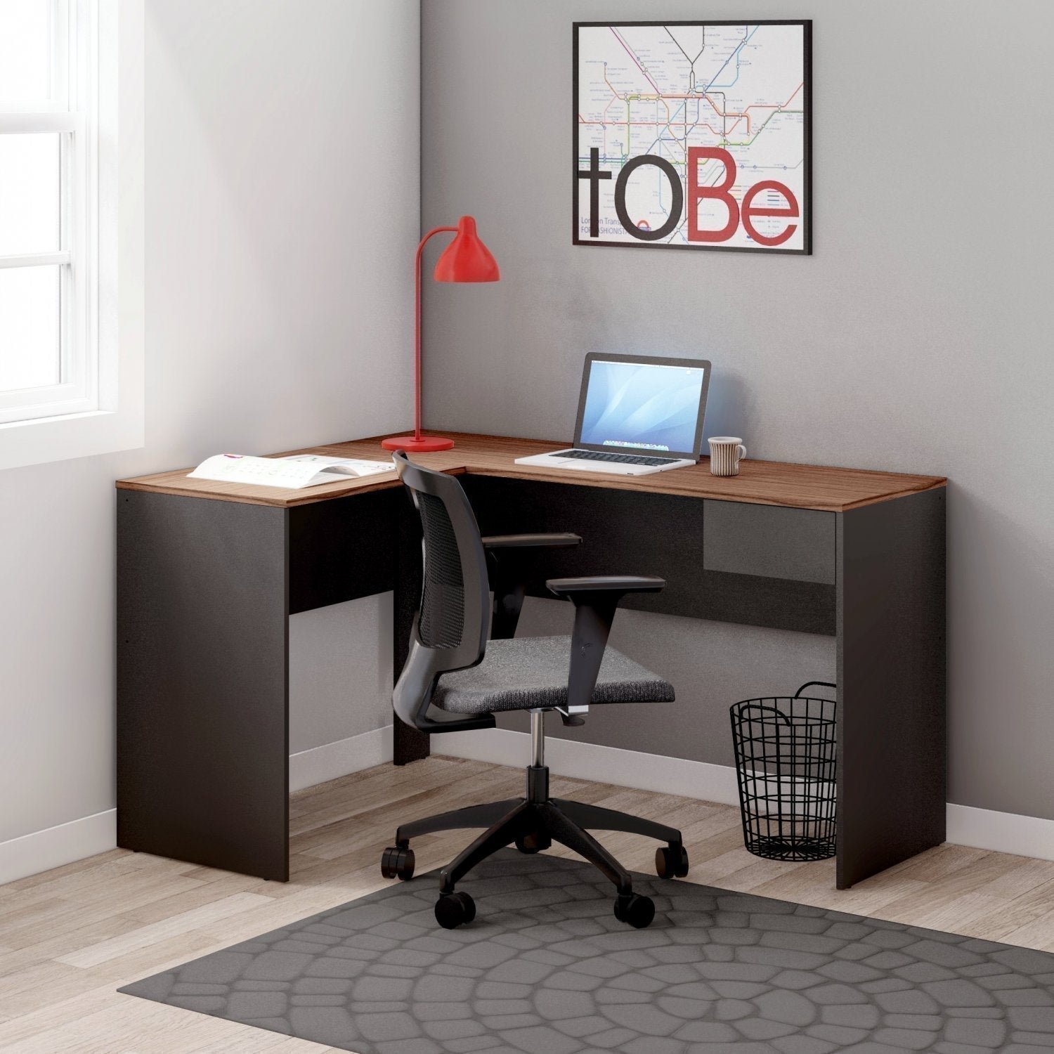 Escrivaninha em L 1 Gaveta Pegue Leve Casa D | MadeiraMadeira