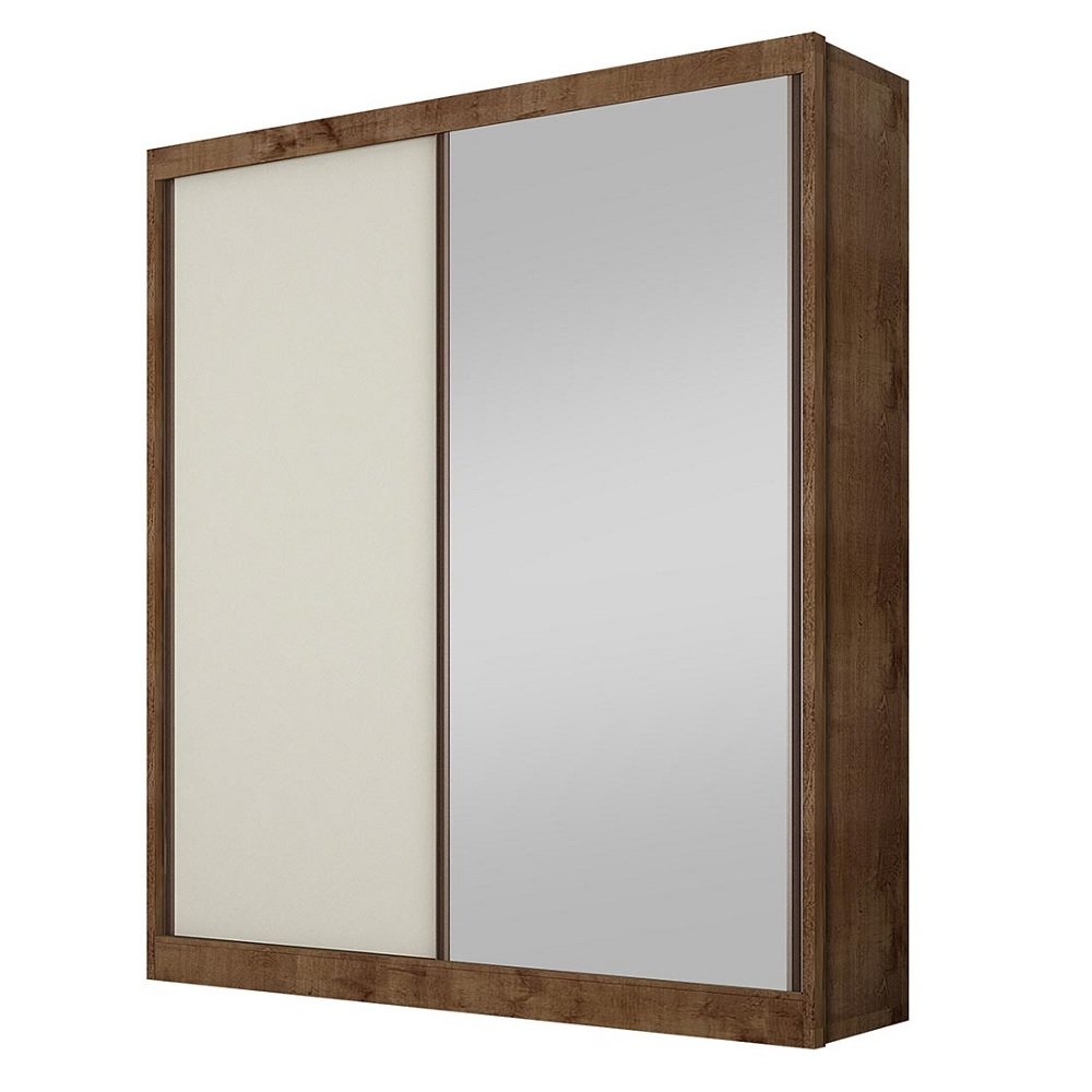 Roupeiro Solteiro Virtus Plus 2 Portas Com 1 Espelho Canela/Fendi ...