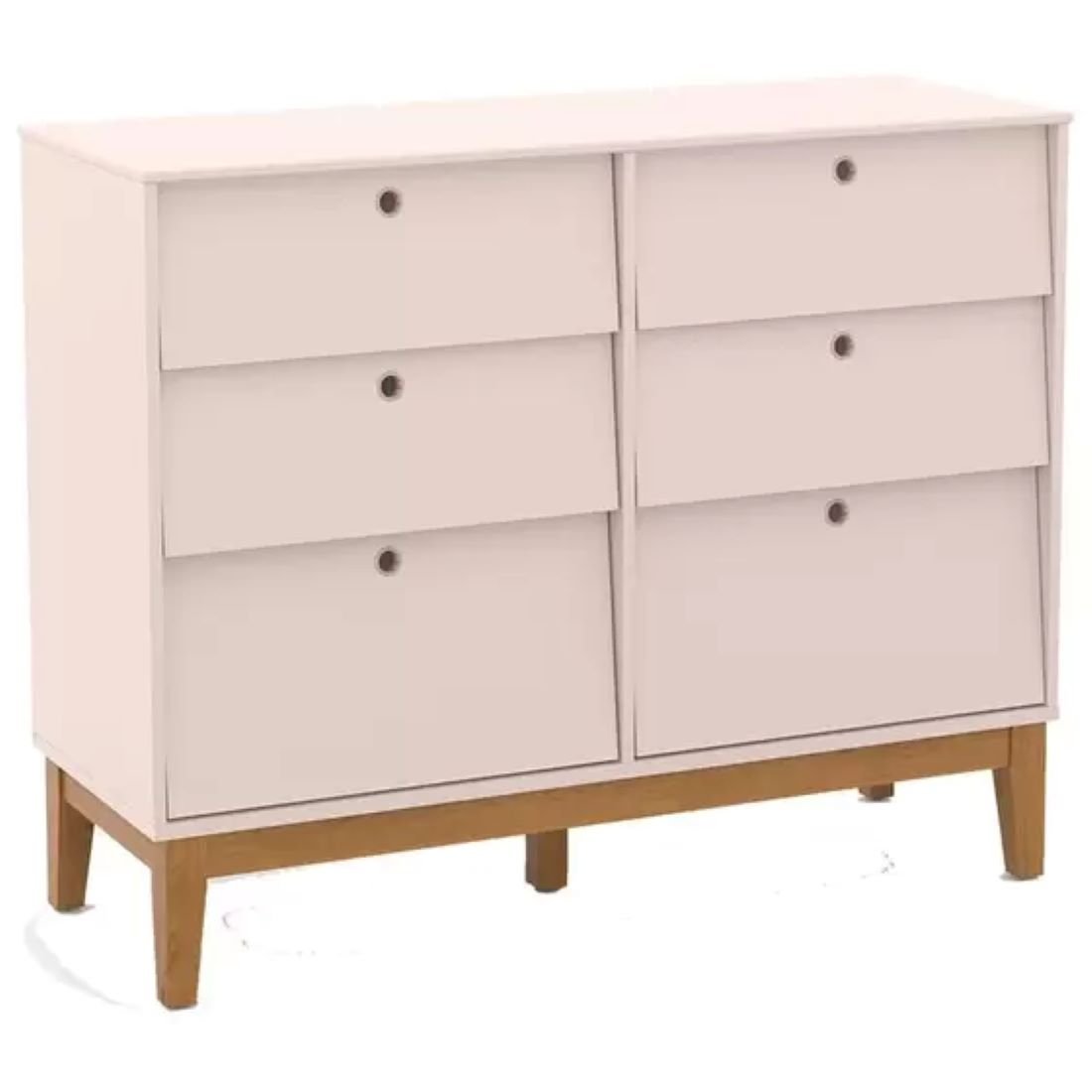 Comoda Unique 6 Gavetas Matic Rose/eco Wood | MadeiraMadeira