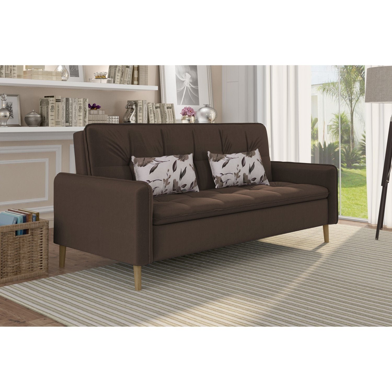 Sofá Cama 4 Lugares Veludo Donna Matrix | MadeiraMadeira