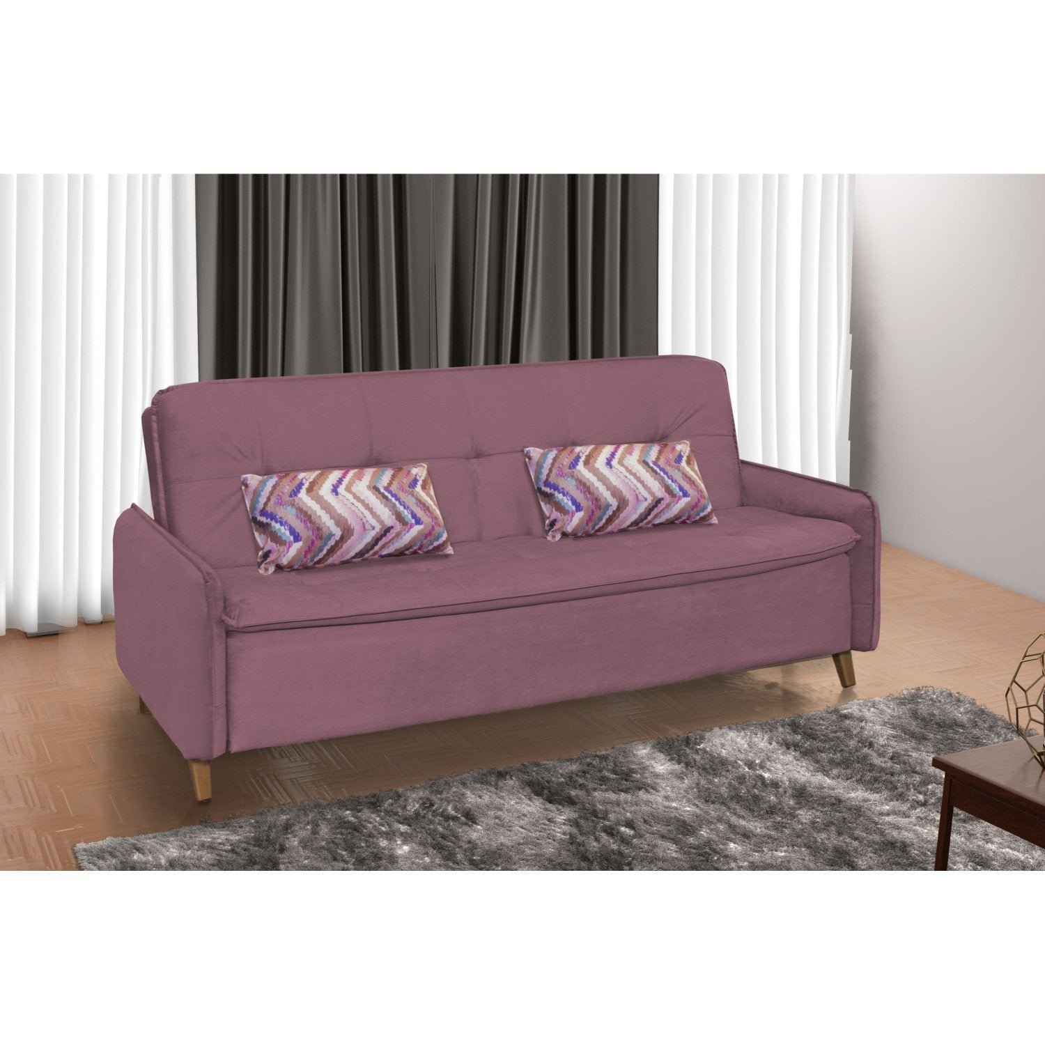 Sofá Cama 4 Lugares Veludo Donna Matrix | MadeiraMadeira