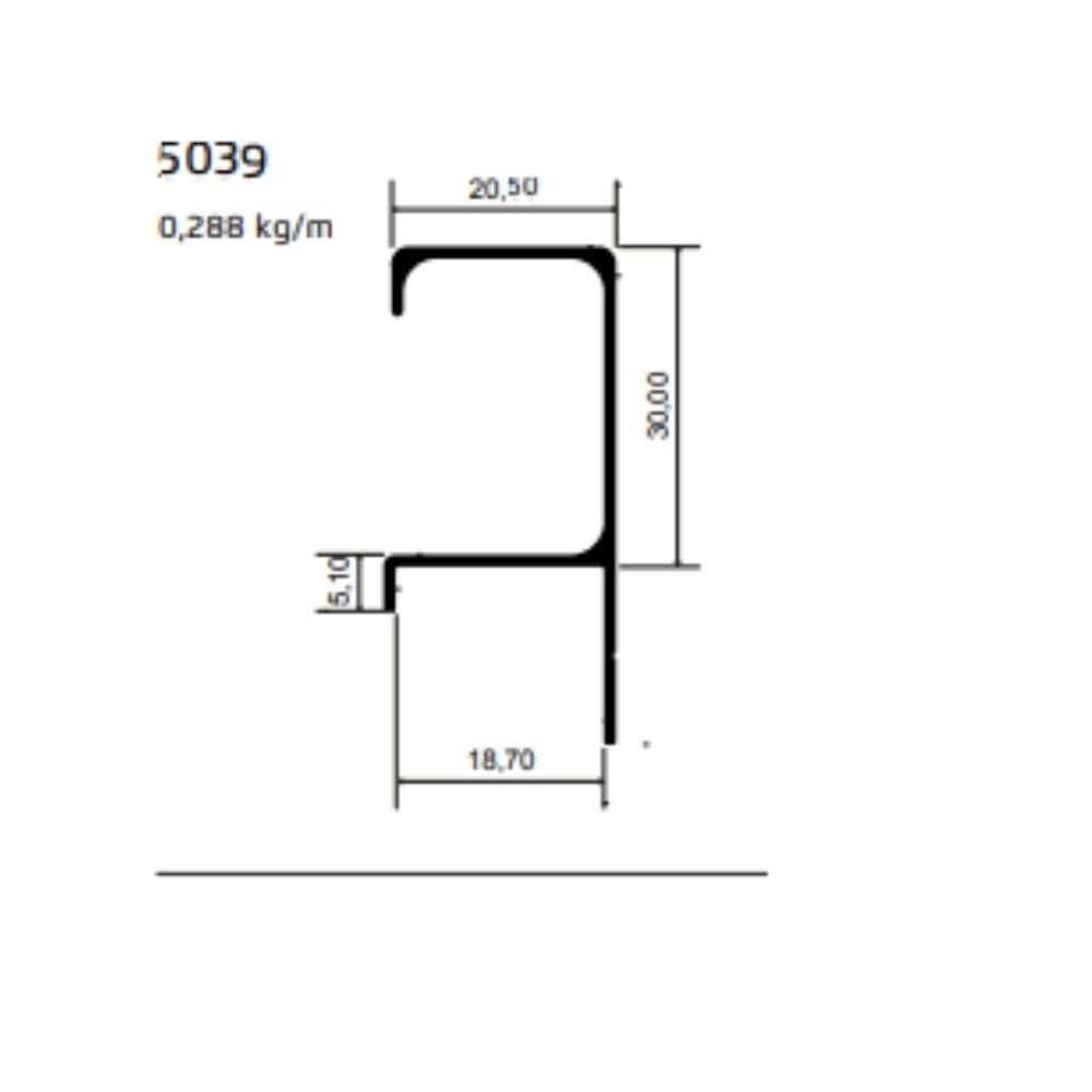 Perfil 3cm P/ 18mm 3mt Anodizado Pauma | MadeiraMadeira