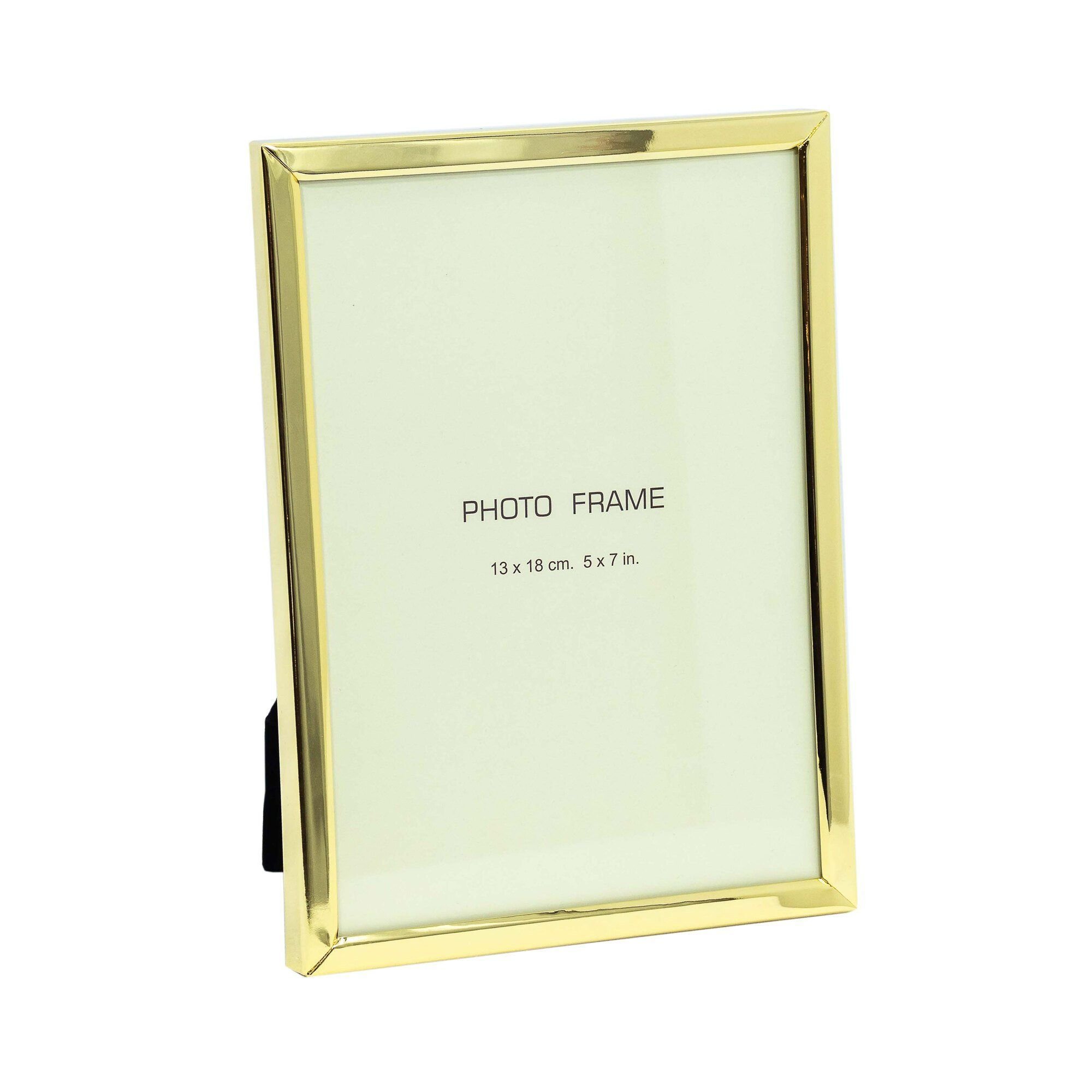 Porta Retrato de Madeira, Metal Dourado e Vidro P 19x13cm | MadeiraMadeira