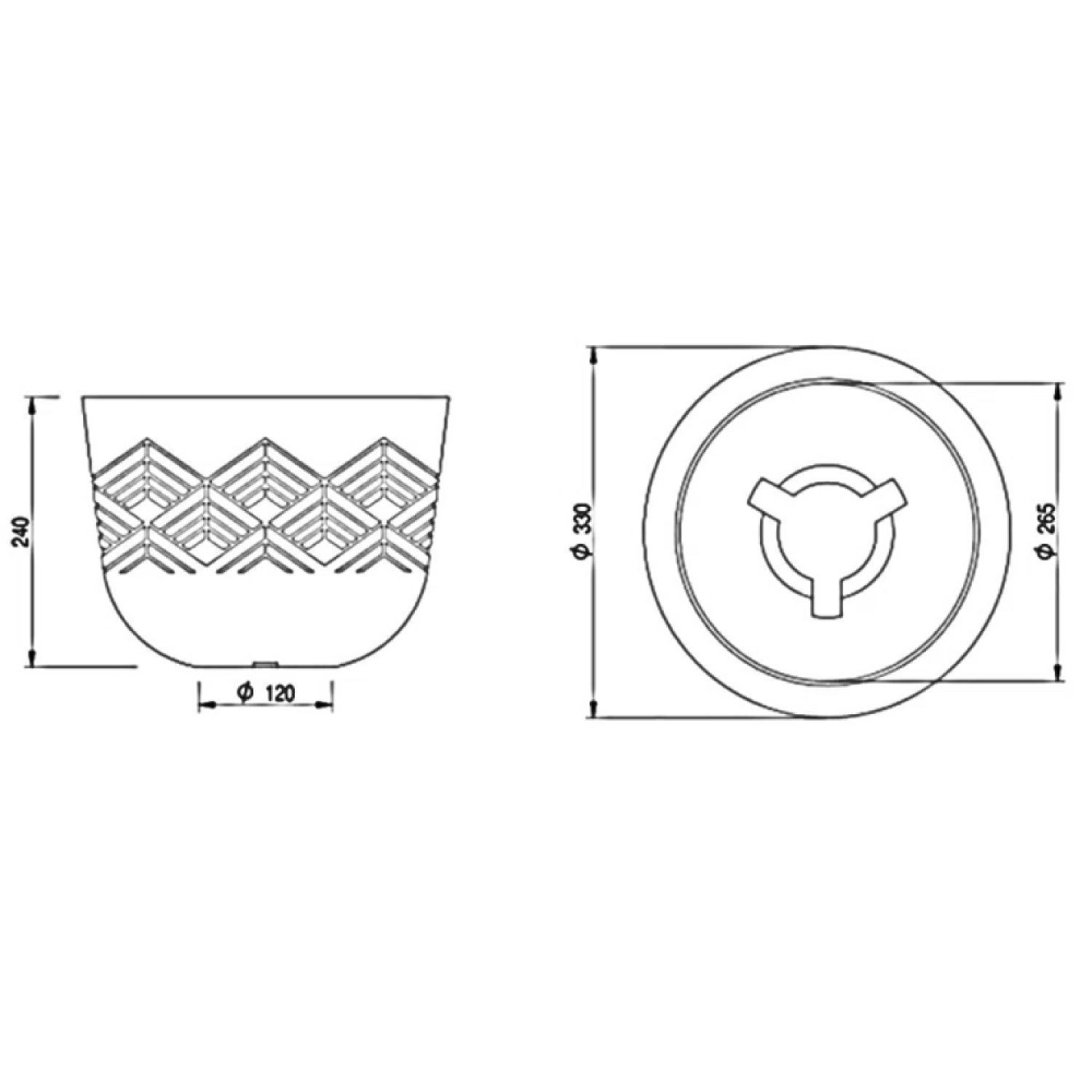 Vaso Redondo 33 Tribo Japi | MadeiraMadeira