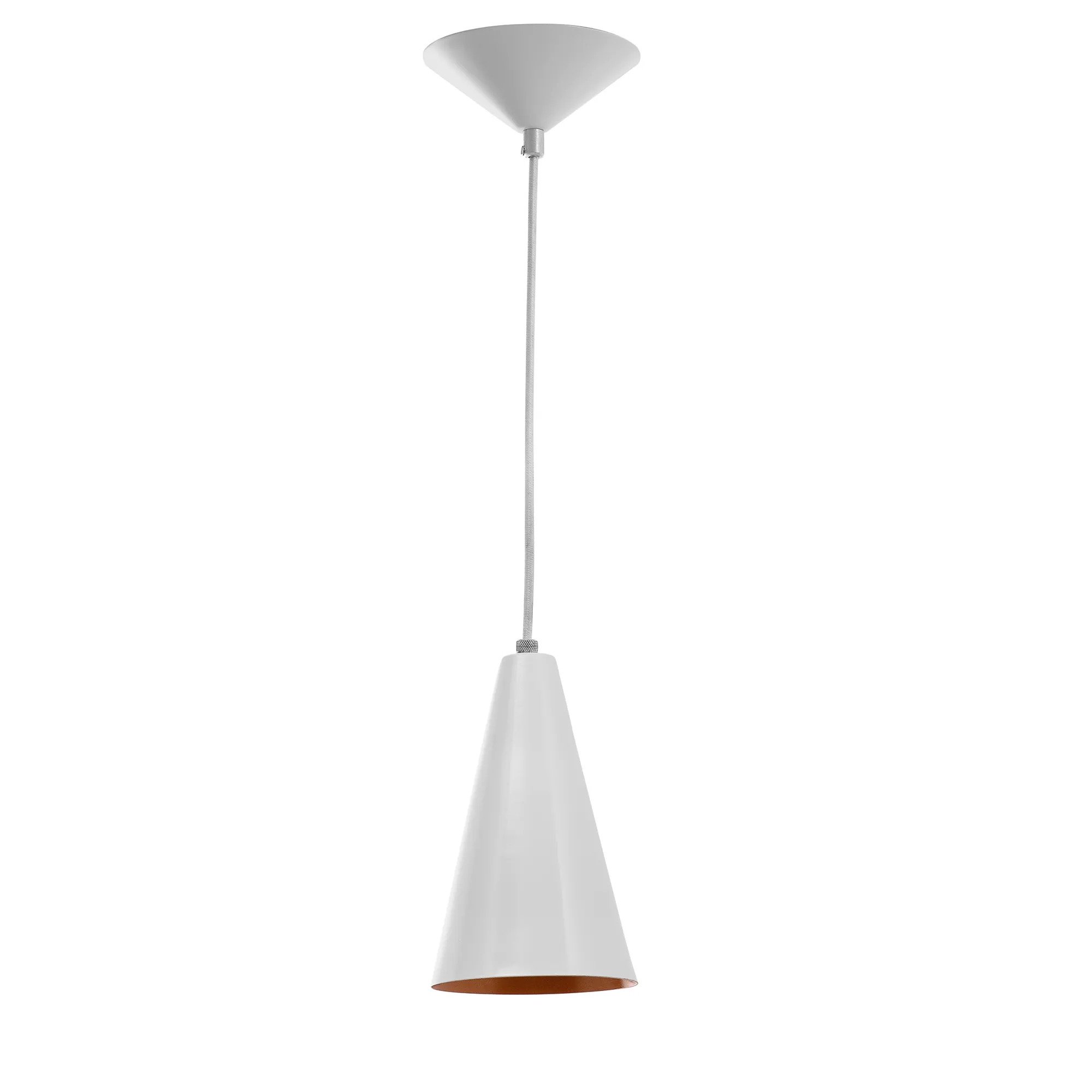 Lustre Pendente Cone Pequeno Branco | MadeiraMadeira