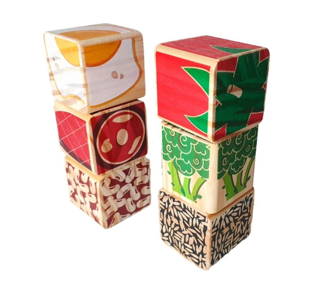 Brinquedo de madeira Kit Marmita - 6 cubos, da ULLA - Cód. U-C6F ...