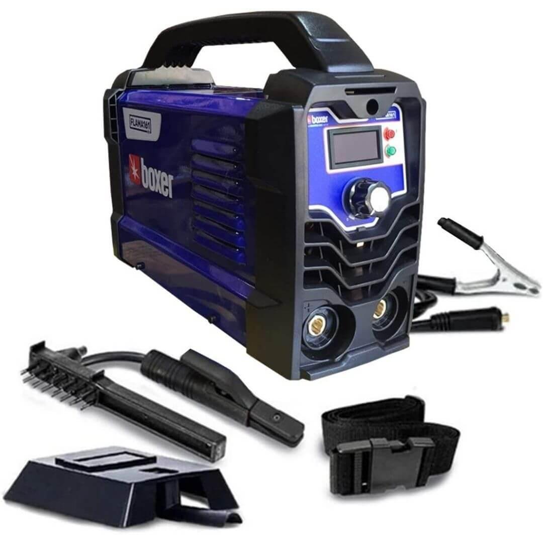 Maquina De Solda Boxer 160A Flama 161 Preto/Azul Bivolt | MadeiraMadeira
