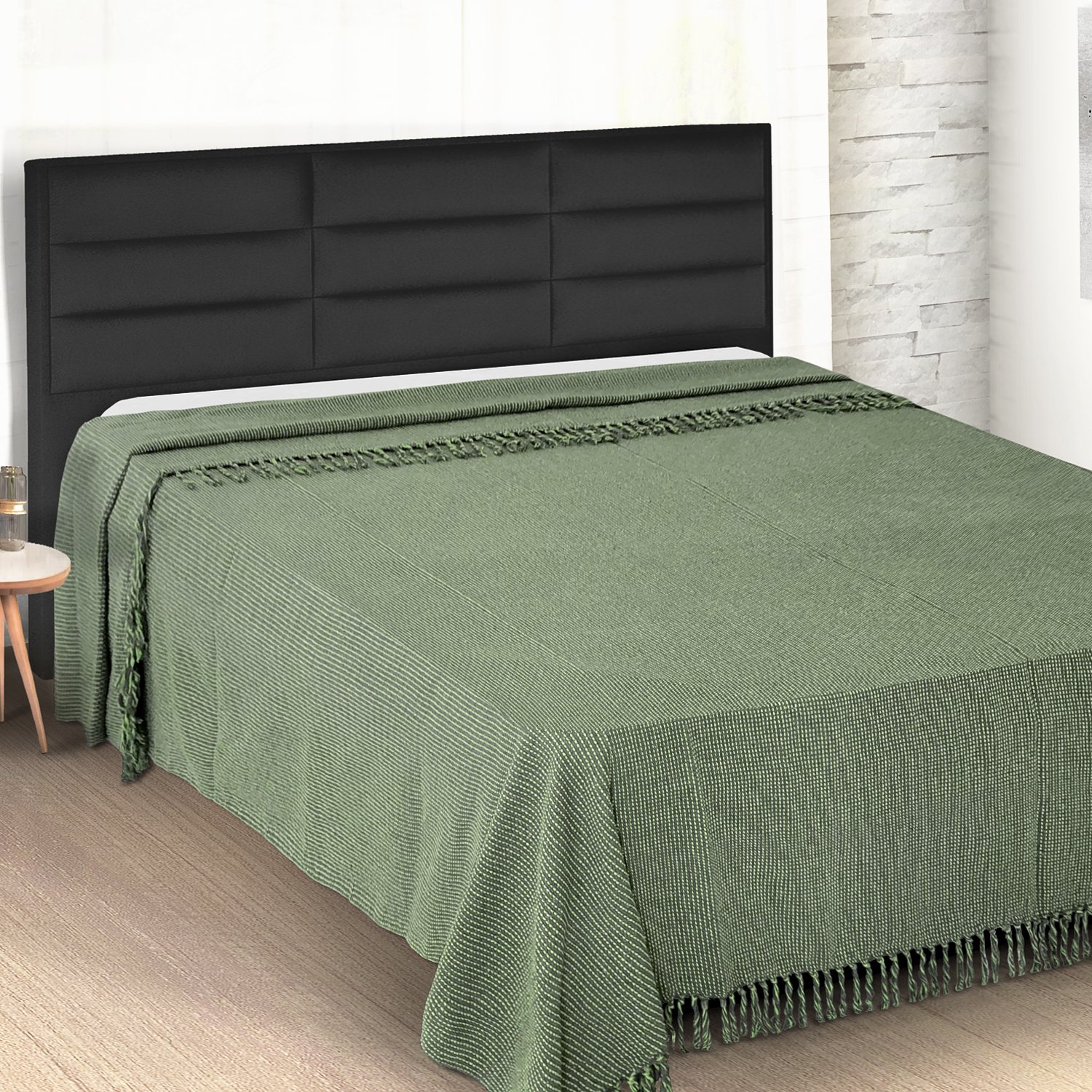 Colcha Queen Verde Claro/Verde Escuro Mesclado | MadeiraMadeira