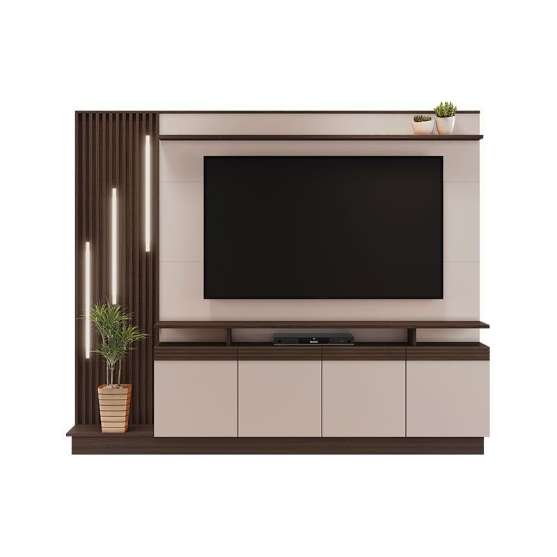 Estante Home para Tv até 65 Polegadas Absoluto Jcm Móveis Café Soft/off ...