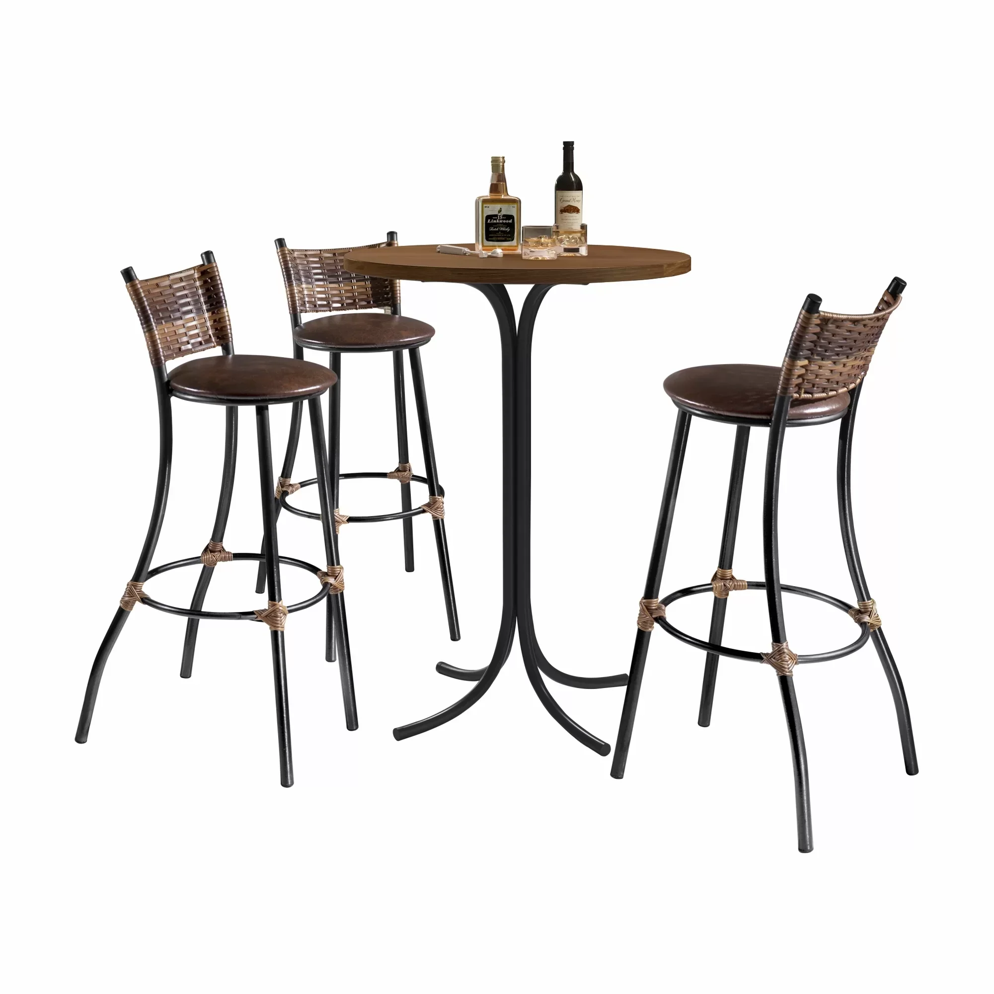 Conjunto Bistrô Mesa 60cm MDF BP 3 Banquetas Belle Mais Acessórios ...