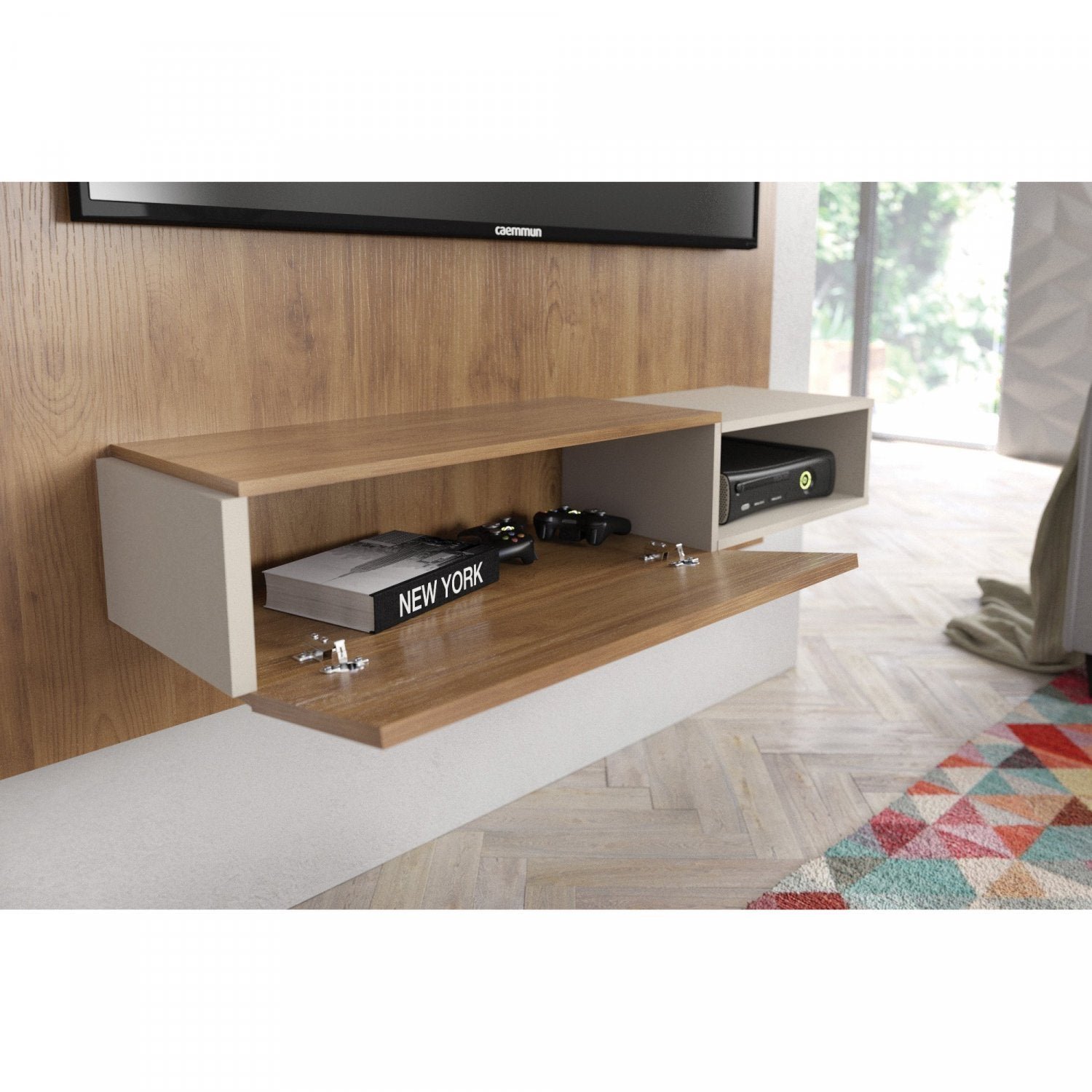 Painel para TV até 50 Polegadas 1 Porta 1 Nicho 2 Prateleiras Dilleto ...