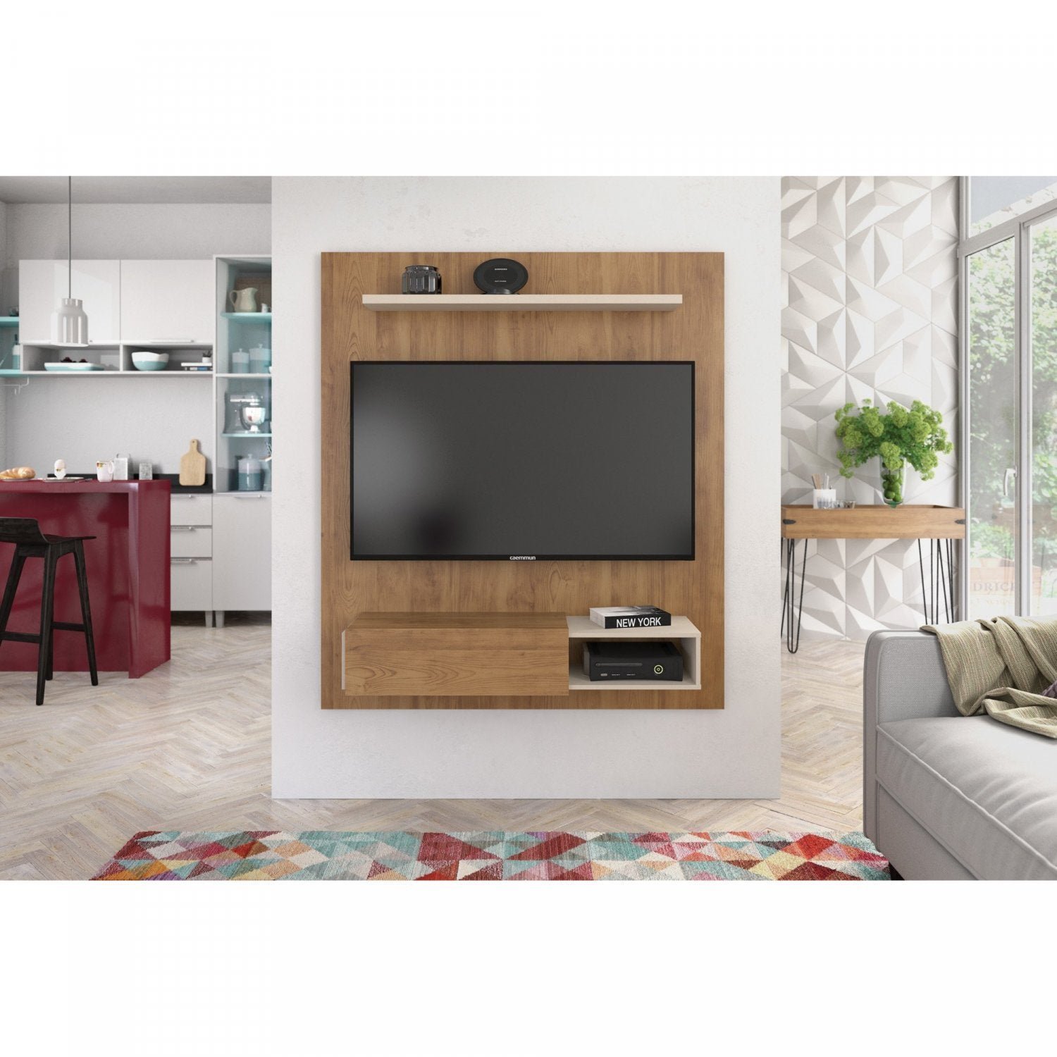 Painel para TV até 50 Polegadas 1 Porta 1 Nicho 2 Prateleiras Dilleto ...