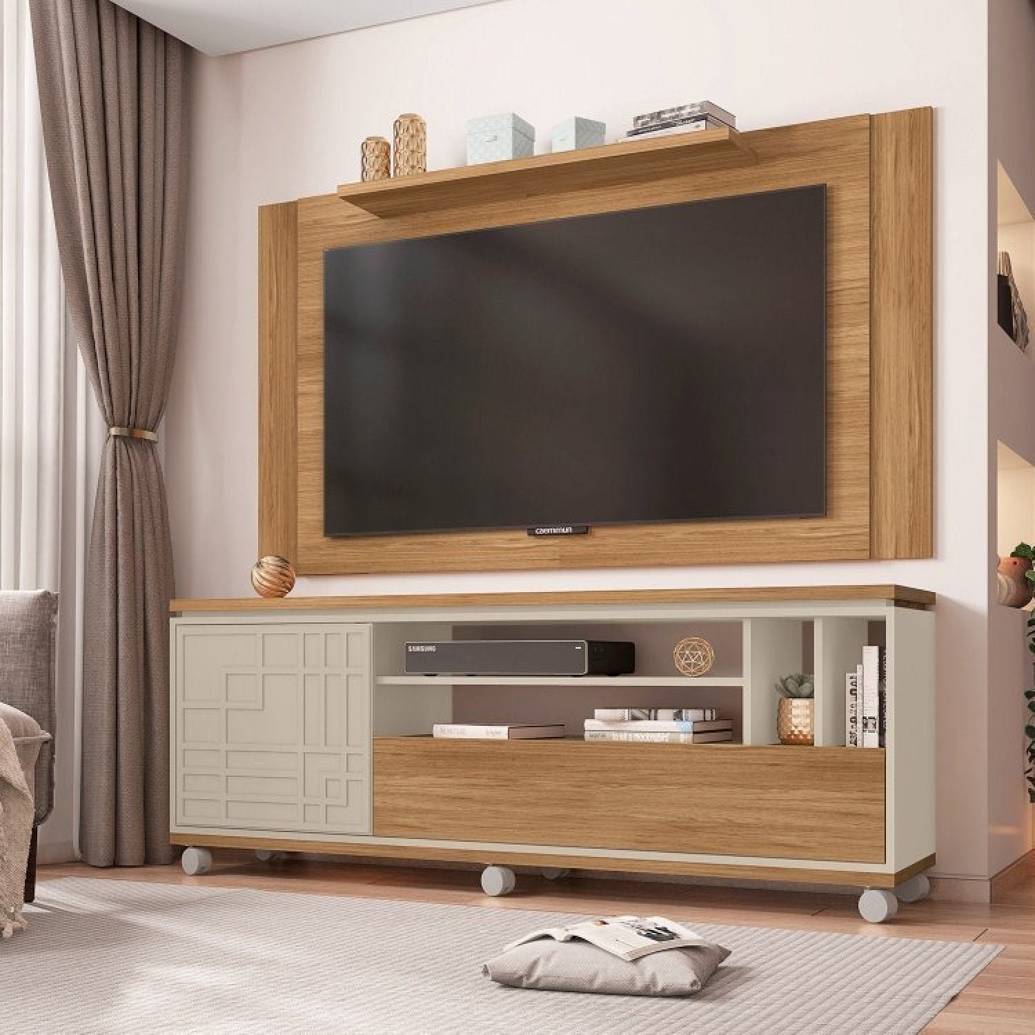 Conjunto Rack com Painel para TV até 55 Polegadas Multi Form Caemmun ...