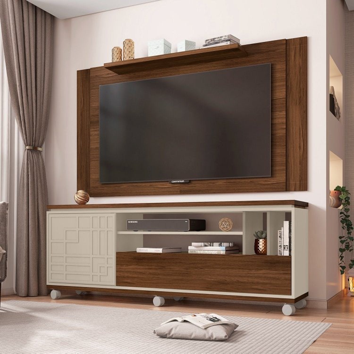 Conjunto Rack com Painel para Tv Até 55 Polegadas Multi Form Caemmun | MadeiraMadeira