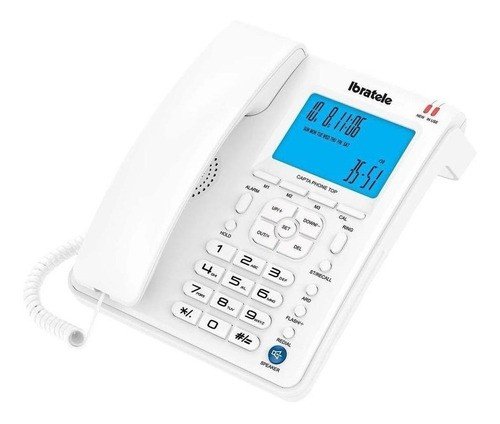 TELEFONE COM FIO IBRATELE BRANCO - C/ IDENTIFICADOR DE CHAMADAS ...