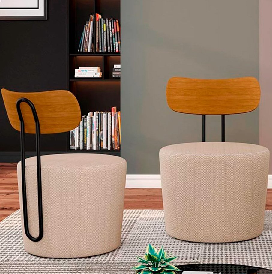 Poltrona Lua 1 Lugar em Linho Molufan | MadeiraMadeira