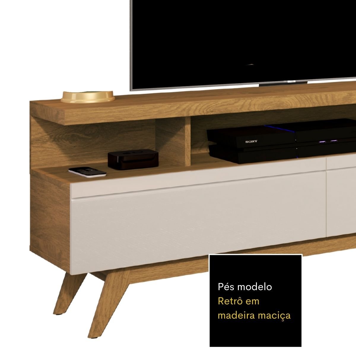 Rack com Painel para Sala Televisão até 50 Polegadas - Mod.2037 | MadeiraMadeira