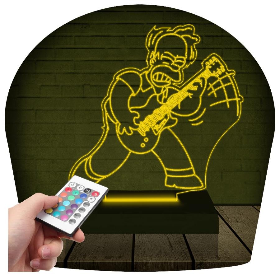 Luminária Led 3d Simpsons Homer 2 - 16 Cores | MadeiraMadeira