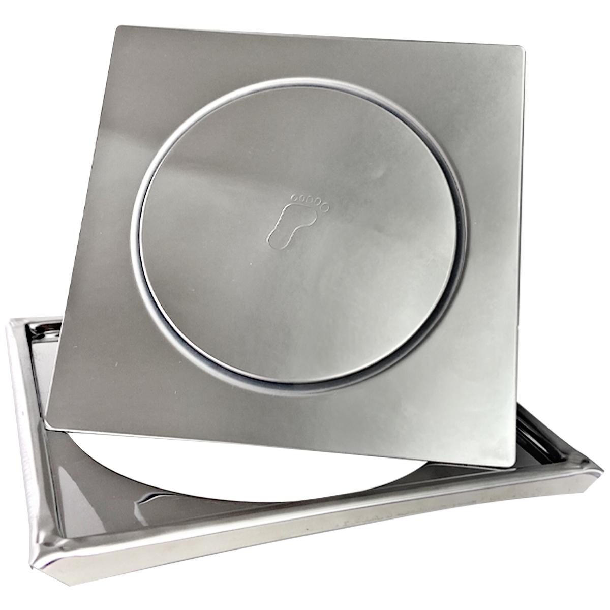 Ralo Click 15x15 Inox e Porta Grelha Caixilho banheiro kit | MadeiraMadeira
