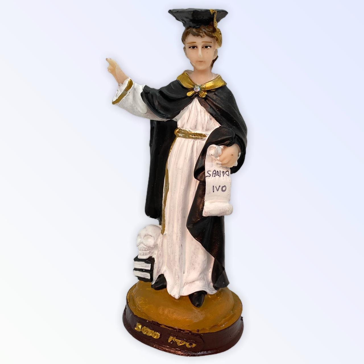 Escultura Santo Ivo 15 cm em resina - Justiça | MadeiraMadeira