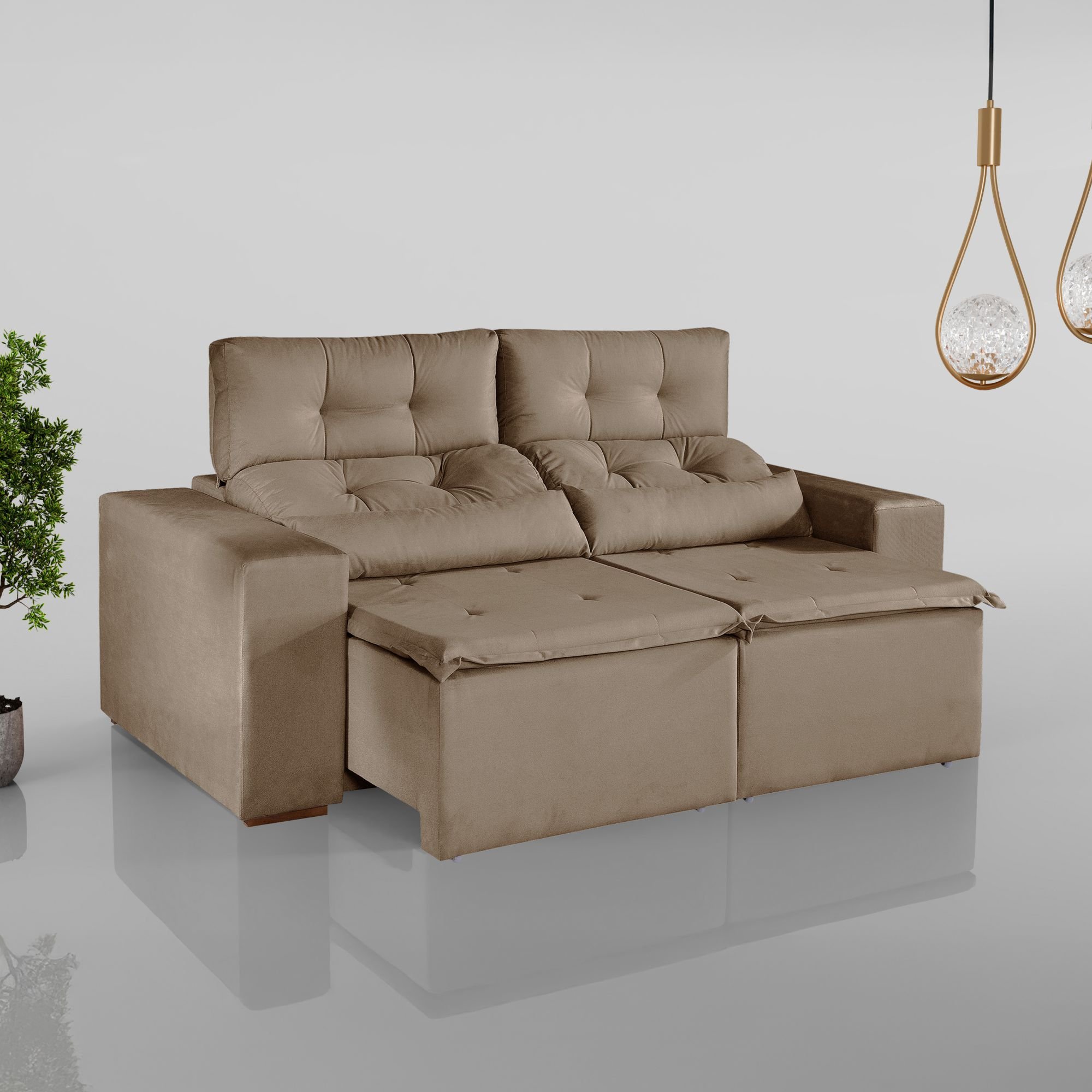 Sofá Retrátil e Reclinável 3 Lugares 194cm Libra | MadeiraMadeira