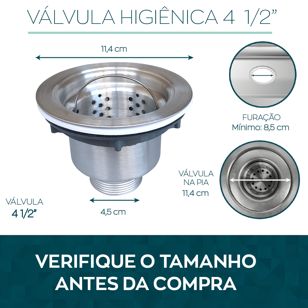 Kit Valvula para cuba de cozinha 4 1/2 E Suporte Para Detergente ...