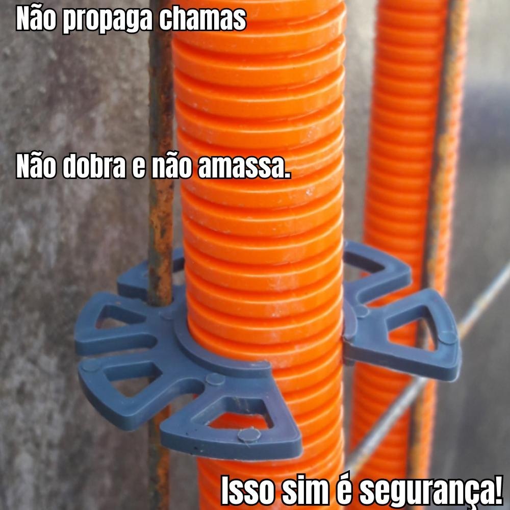 Conduite Eletroduto Corrugado Reforçado PVC Laranja de 3/4" Polegada ...